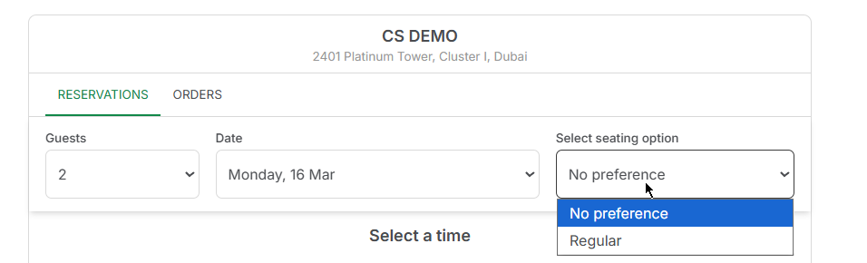 Creating Events and Reservation Preferences