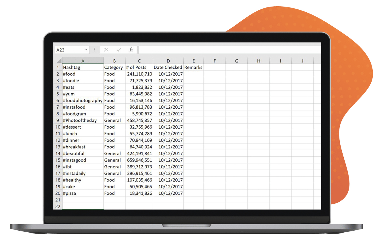 Free Excel Hashtag Research Organizer