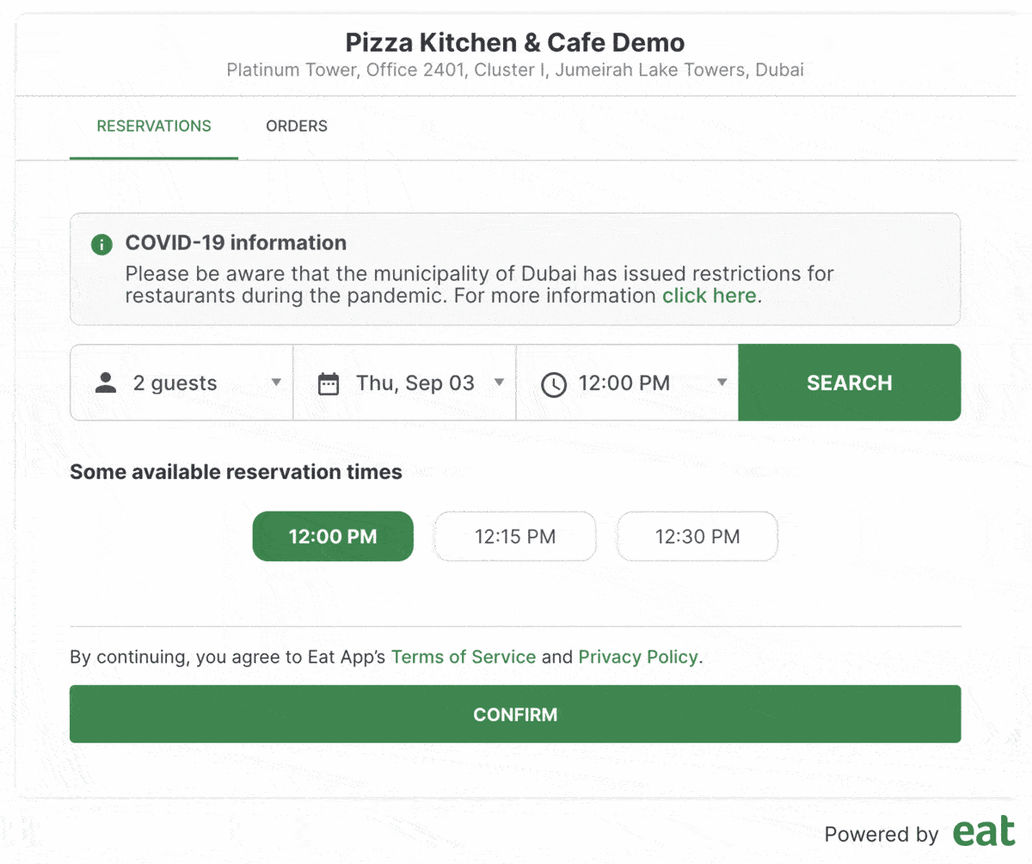 Customizing your booking widget