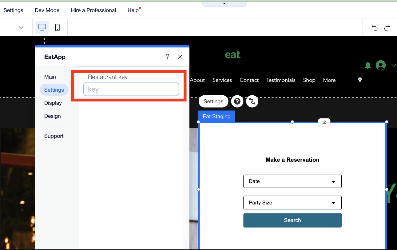 Wix error: "eatapp.co refused to connect"
