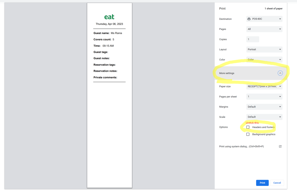 Chit Printer Integration Guide