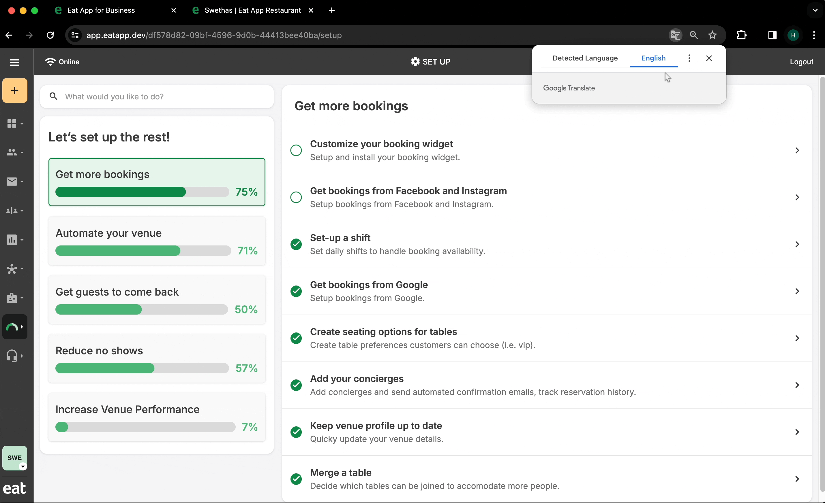 How to support multiple languages in Eat App